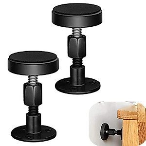 OUKEYI 2 Pieces of Adjustable Threaded Bed Frame Anti-Shake Tool,Headboard Stoppers，Bed stoppers ，Wall Bed headboard Anti-Shake Fixer for Beds Cabinets Sofas, 30-68mm (Black)