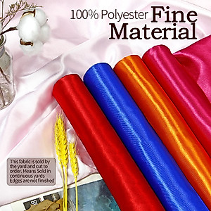 Horbaunal Red Satin Fabric 60 Inch Wide by The Yard, Soft Charmeuse Satin Fabric for Wedding Dress, DIY Craftings, Costumes, 1 Yard