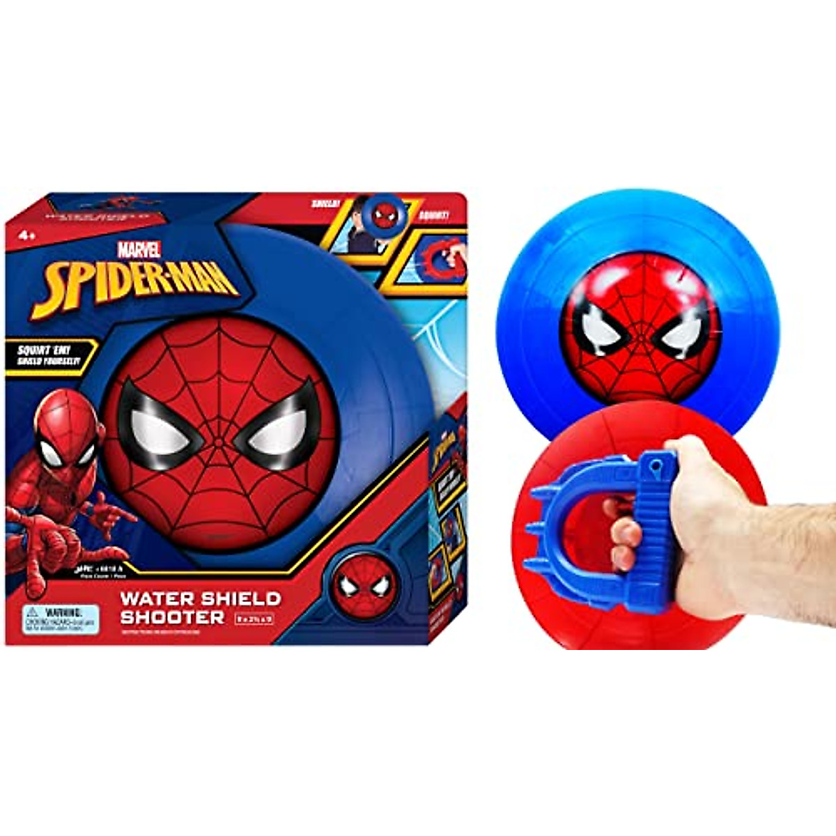 Marvel Spiderman Water Squirt Gun & Shield Toys (1 Pack) Water Web Shooter Avengers Water Gun Soaker with Shield for Kids & Adults Small Water Squirt Guns Toy. Fun Toy Pool Toy Spider-6818-1