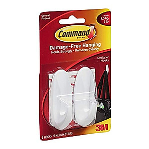 Command Strips 17081 Medium Designer Hooks With Command™ Adhesive
