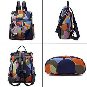 COFIHOME Fashion Backpack for Women Anti-theft Waterproof Rucksack Daypack Shoulder Bag Ladies Rucksack Laptop Handbag Casual Travel Hiking Backpack Purse with Pom Pom Keychain, Large, Multicolor