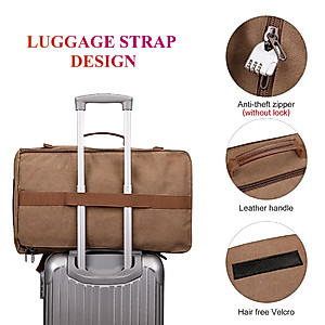 WITZMAN Canvas Backpack Vintage Travel Backpack Large Laptop Bags Convertible Shoulder Rucksack (A519-1 Brown)