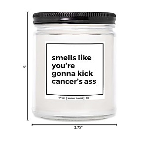 YouNique Designs Strength Gifts for Cancer Patients 8oz Candle - Thoughtful Gifts for Cancer Patients - Cancer Gifts for Women, Cancer Gifts for Men, Gift for a Cancer Patient (Mahogany Teakwood)