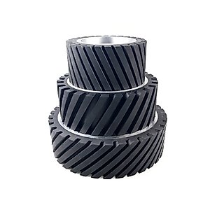 RAMS BRALIN 6"-10" x 3" Serrated 65A Rubber Contact Wheel with 6202-1/2 Bearings Belt Grinder Replacement Parts (10 x 3 inch)