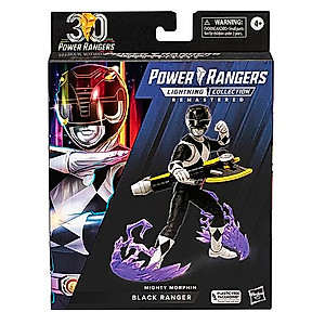 Power Rangers Lightning Collection Remastered Mighty Morphin Black Ranger 6-Inch Action Figure, Toys for Boys and Girls Ages 4 and Up