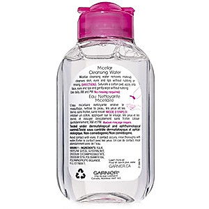 Garnier Micellar Cleansing Water, All-in-1 Makeup Remover and Facial Cleanser, For All Skin Types, 3.4 Fl Oz (100mL), 1 Count (Packaging May Vary)