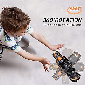 Karoter Remote Control Motorcycles, 360° Spinning Action Rotating Drift Stunt Motorbike 2WD High Speed Rc Motorbikes 2.4Ghz Radio Control Motorcyle with Riding Figure Toys for Kids Boys