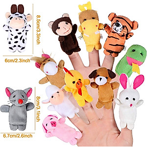 Tacobear 38Pcs Finger Puppets Bulk Set Soft Velvet Cartoon Finger Puppets for Toddlers 1-3, 32 Animals and 6 People Family Members Easter Basket Stuffers Gifts Toys Cute Finger Puppets for Kids Baby