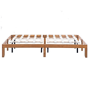 Bed Frame King Size Solid Wood Platform Bed No Box Spring Needed Stylish Design Provides Maximum Support and Comfort for a Great Night's Sleep,No Mattress