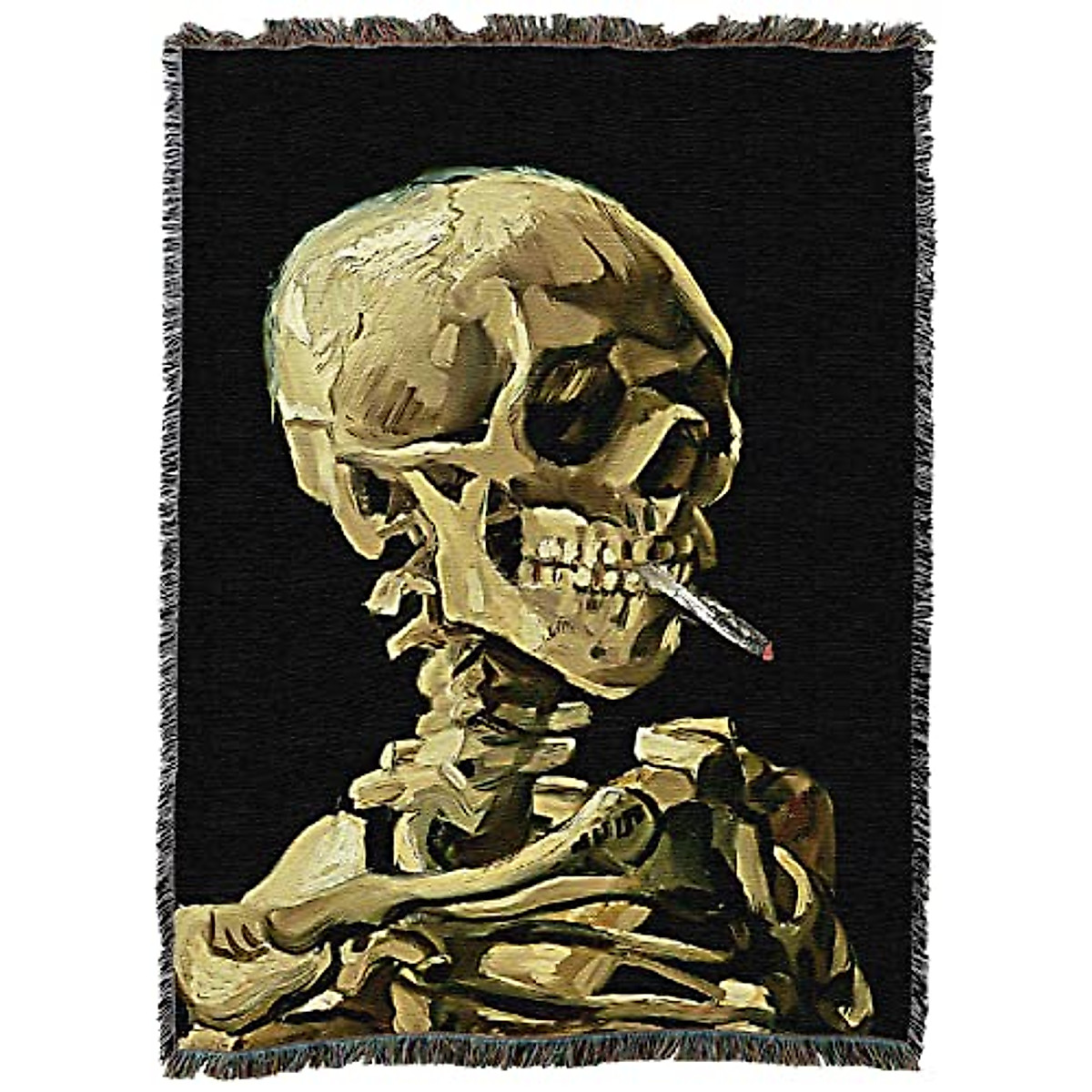 Pure Country Weavers Smoking Skeleton Blanket by Vincent Van Gogh - Fine Art Gift Tapestry Throw Woven from Cotton - Made in The USA (72x54)