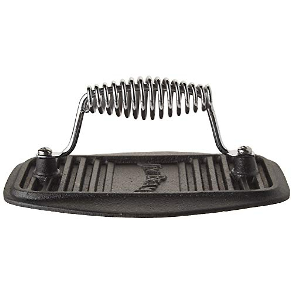 Jim Beam Stainless Steel Cast Iron Meat Press, Pre Seasoned for Delicious Meat, Steak, Beef and Patty, Heavy Duty Construction