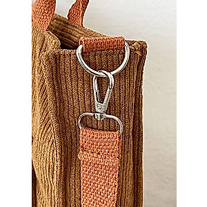 Corduroy Crossbody Bag for Women Girls,Casual Satchel Bag Large Capacity Corduroy Small Tote Bag for Work & School