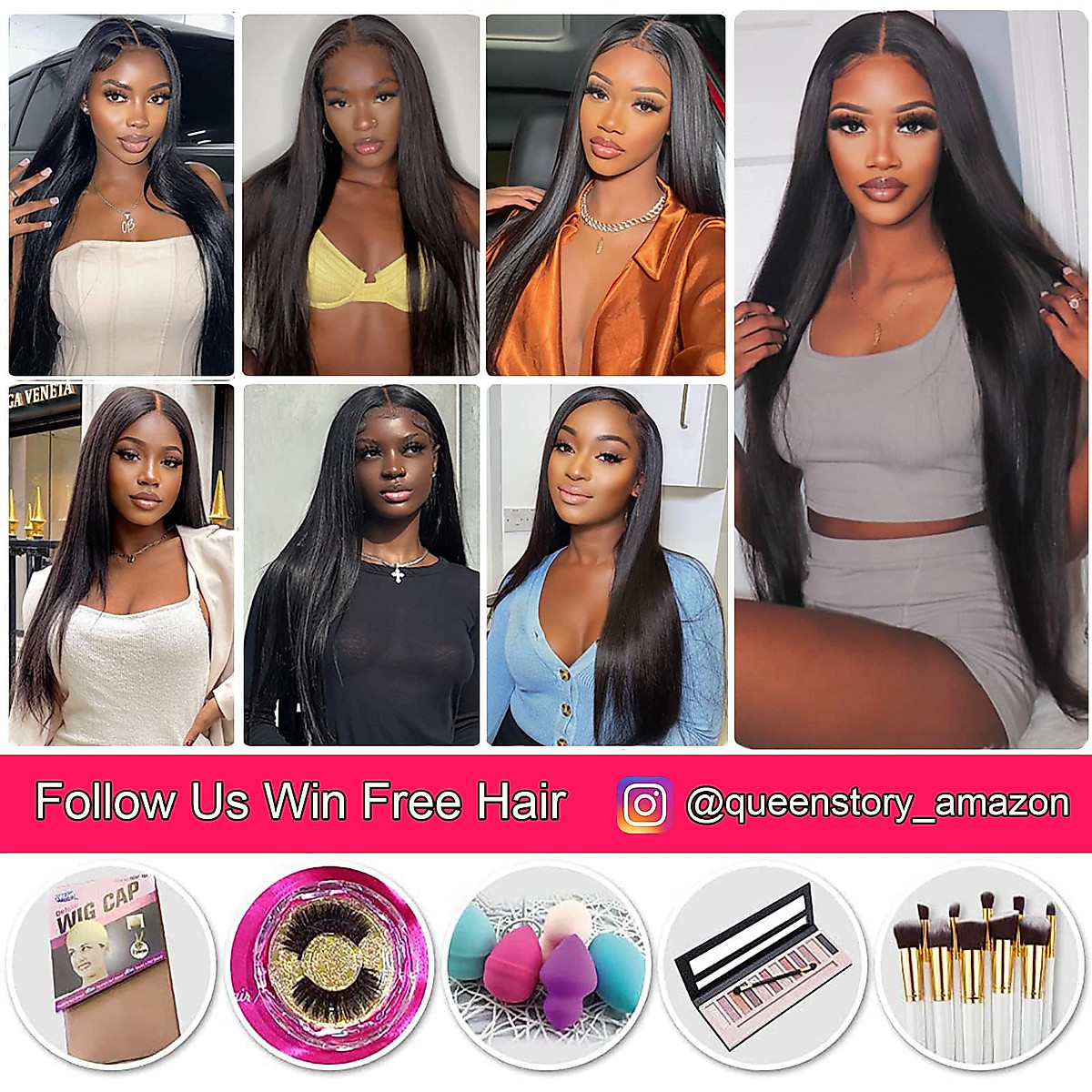 Queen Story 26 Inch Lace Front Wigs Human Hair 13x4 Straight Human Hair Lace Front Wigs For Black Women 180% Density Transparent HD Lace Front Wigs Human Hair Pre Plucked With Baby Hair