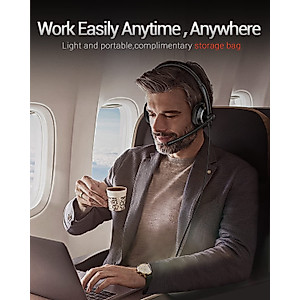 awatrue EH05-U Wired USB Headset with Noise Cancelling Microphone for PC Laptop - Headphones with In-Line Control, Lightweight, Enhanced Sound & MIC Mute