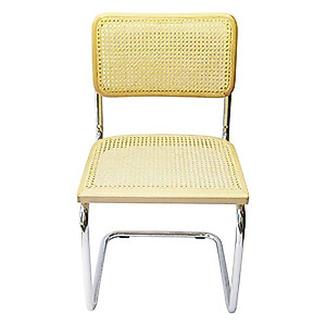 Marcel Breuer Cesca Cane Chrome Side Chair in Natural