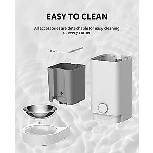 PETKIT Automatic Cat Puppy Feeder with Stainless Steel Bowl, App Control, 10 Portions,10 Meal Plans per Day, Low Food LED Indicator Pet Smart Feeder for Small Animals, Auto Pet Food Dispenser