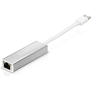 j5create USB 3.0 to RJ45 Gigabit Ethernet Adapter, 10/100/1000 Ethernet LAN Network Adapter for Mac, Windows 11/10/8.1/7, Chrome OS, Desktop, Laptop (JUE130)