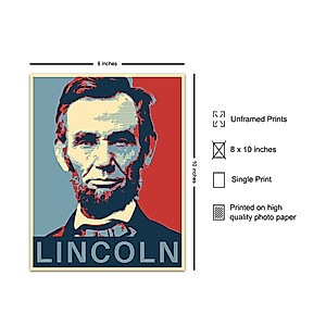 Abraham Lincoln Poster - Abe Lincoln Patriotic Wall Decor for Office, Home, Living Room, Den - Abraham Lincoln Gifts for Patriots, Republicans, Conservatives, Democrats, Liberals - USA US Wall Art