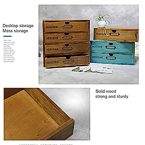 Ochine Creative Drawer-Type Cosmetic Storage Box Retro Old Style Wooden Multifunctional Desktop Storage Box