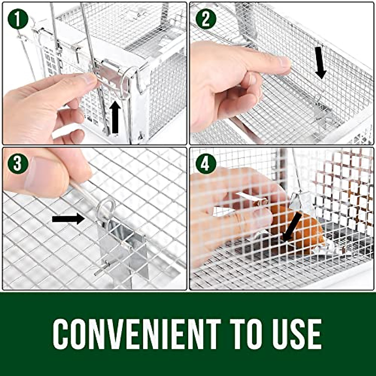 Garsum Humane Mouse Trap, Squirrel Trap, Live Animal Trap, Rodent Cage Catch Mice, Squirrels, Chipmunks, Hamsters for Indoor and Outdoor, Catch and Release, 1 Trap