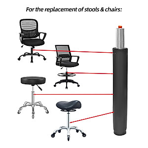 14" to 22" Long Adjustable Gas Lift Cylinder Tube for Office Chair Stool Replacement Parts,Heavy Duty Hydraulic Pneumatic Cylinder Shock Piston (8"Stroke,Black)