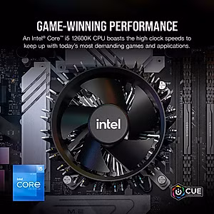 Corsair Vengeance i7300 Series Gaming PC - Air Cooled Intel Core™ i5 12600K CPU - NVIDIA GeForce RTX™ 3060Ti Graphics - 16GB Vengeance DDR4 3200MHz Memory, 1TB M.2 NVMe SSD - Black