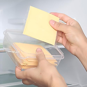 Vellsenne Sliced Cheese Container for Fridge 2 Pack - Cheese Storage Container for Fridge with Lid Cheese Saver Sliced Cheese Holder
