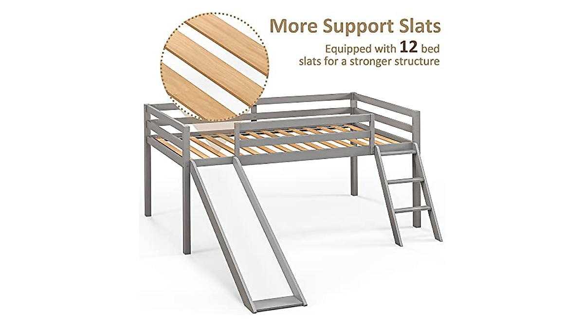 TOLEAD Loft Bed with Slide | Fun Kids Twin Bed
