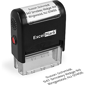 Custom Self-Inking Stamp - Up to 3 Lines - 11 Color Choices and 17 Font Choices