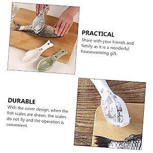 Holibanna 6 pcs Scale Remover Fish Cleaning kit Shrimp deveiner Tool frogmore Shrimp Cleaner Fish Scaler Shrimp Peeler and deveiner Tool Coconut Grater Tools as Peeling Machine with Cover