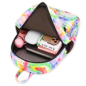 EZYCOK Girls Mini Backpack Kids Small Backpack with Purse Wallet Teens Travel Backpack Womens Casual School Bookbag (Tie-dye green )