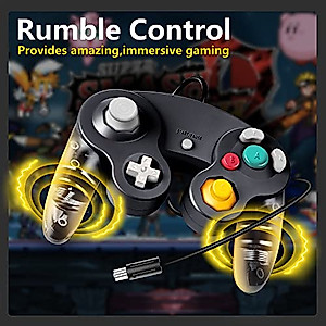 FIOTOK Gamecube Controller, Classic Wired Controller for Wii Nintendo Gamecube (Black-2Pack)