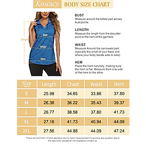 Koscacy Women's Petite Sleeveless Golf Tennis Polo Shirts Zip Up Dry Fit Workout Tank Tops Deep Blue X-Small