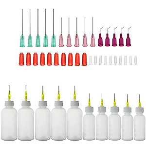 10Pcs Syringe Bottle with 15Pcs Dispensing Needles and 20Pcs Cap (30ml+50ml) Works for Precisely Delivery Grease,Oil Dispensing,Liquid Glue and Ink