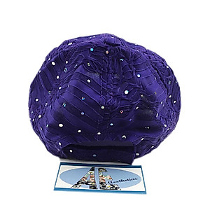 Glitter Sequin Sparkle Bling Game Baseball Cap Hat Sun Visor (Purple)