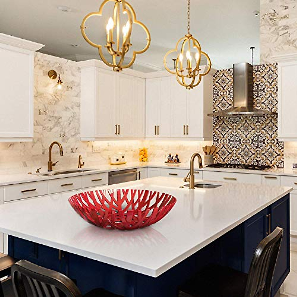 Mueller Fruit Basket, European Fruit Bowl, Fruit and Vegetables Holder for Counters, Kitchen, Countertop, Home Decor, High-end Look, Red