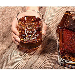 Triwol 1983 41st Birthday Gifts for Men, Vintage Whiskey Glass 41 Birthday Gifts for Dad, Son, Husband, Brother, Funny 41st Birthday Gift Present Ideas for Him, 41 Year Old Bday Party Decoration