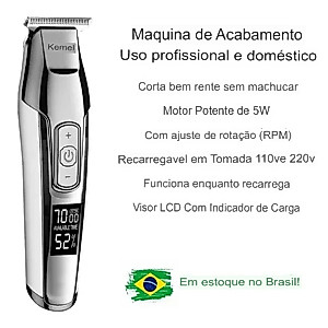 KEMEI Mens Clipper Cordless Barber Professional Hair Clipper LCD Display 0mm Baldheaded Beard Cutter Electric Haircut Machine USB Rechargeable