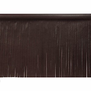 Trims by the Yard 6" Matte Finish Vegan Leather Fringe Trim, Dark Brown (5 Yard Cut)