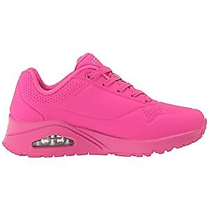 Skechers womens Skecher Street Women's Uno - Night Shades Sneaker, Pink Hot Pink Durabuck Htpk, 7.5 US