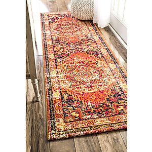 nuLOOM Vintage Mackenzie Runner Rug, 2' 6" x 6', Orange