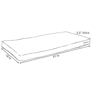 Sunnydaze 41-Inch x 18-Inch Weather-Resistant Indoor/Outdoor Bench Cushion - Rust