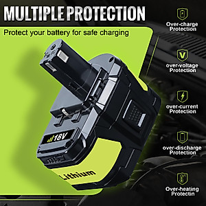 VINIDA 2Pack 18V 9.0Ah High Capacity Replacement for Ryobi 18V Battery Lithium P108 P105 P102 P103 P107 P109 P104 P122 Cordless Tools Battery Pack