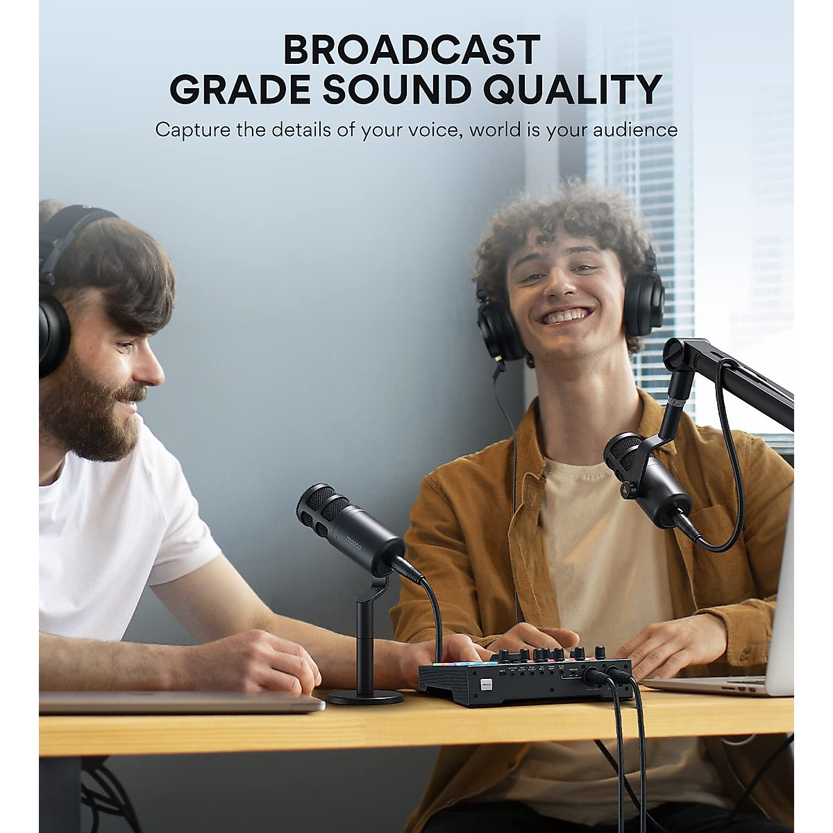 MAONO XLR Podcast Microphone, Cardioid Studio Dynamic Mic for Vocal Recording, Streaming, Voice-Over, Voice Isolation Technology, Metal Mic, Works for Audio Interface, Mixer, Sound Card-PD100