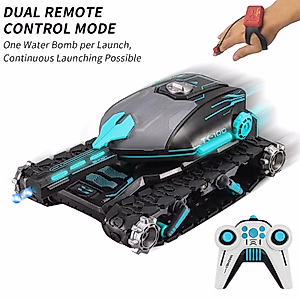 Bindove RC Stunt Tank with Light, Watch Gesture Sensor RC Tank Toy, 360 Rotation Remote Control Stunt Car Shooting Water Bullets (Tracked Dark Green), Halloween Toys,Festival Gifts