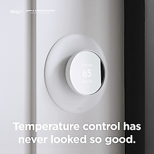 elago Wall Plate Cover Plus 2 Compatible with Google Nest Thermostat 2020 [Snow] - Durable Polycarbonate Material, Easy Installation, Complementary Design