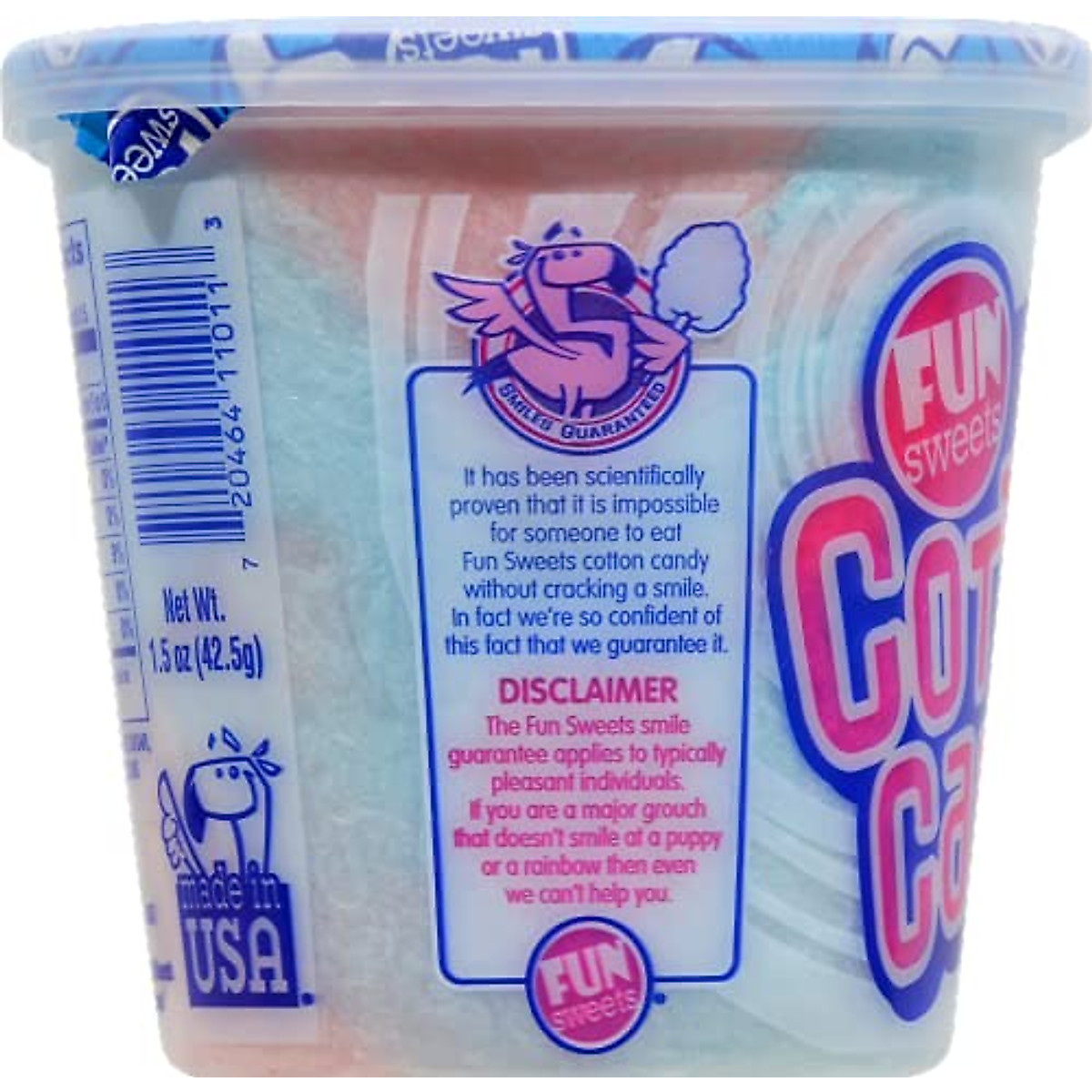 Fun Sweets Cotton Candy Classic - Cup, 1.5 Ounce, 1 Count (SUGAR CANDY - REGULAR SIZE)