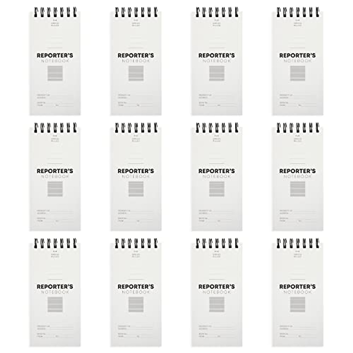 12 Pack Reporters Notebook, Spiral Note Pad for Journalist, Detective (70 Sheets/140 Pages Per Book, 4x8 In)