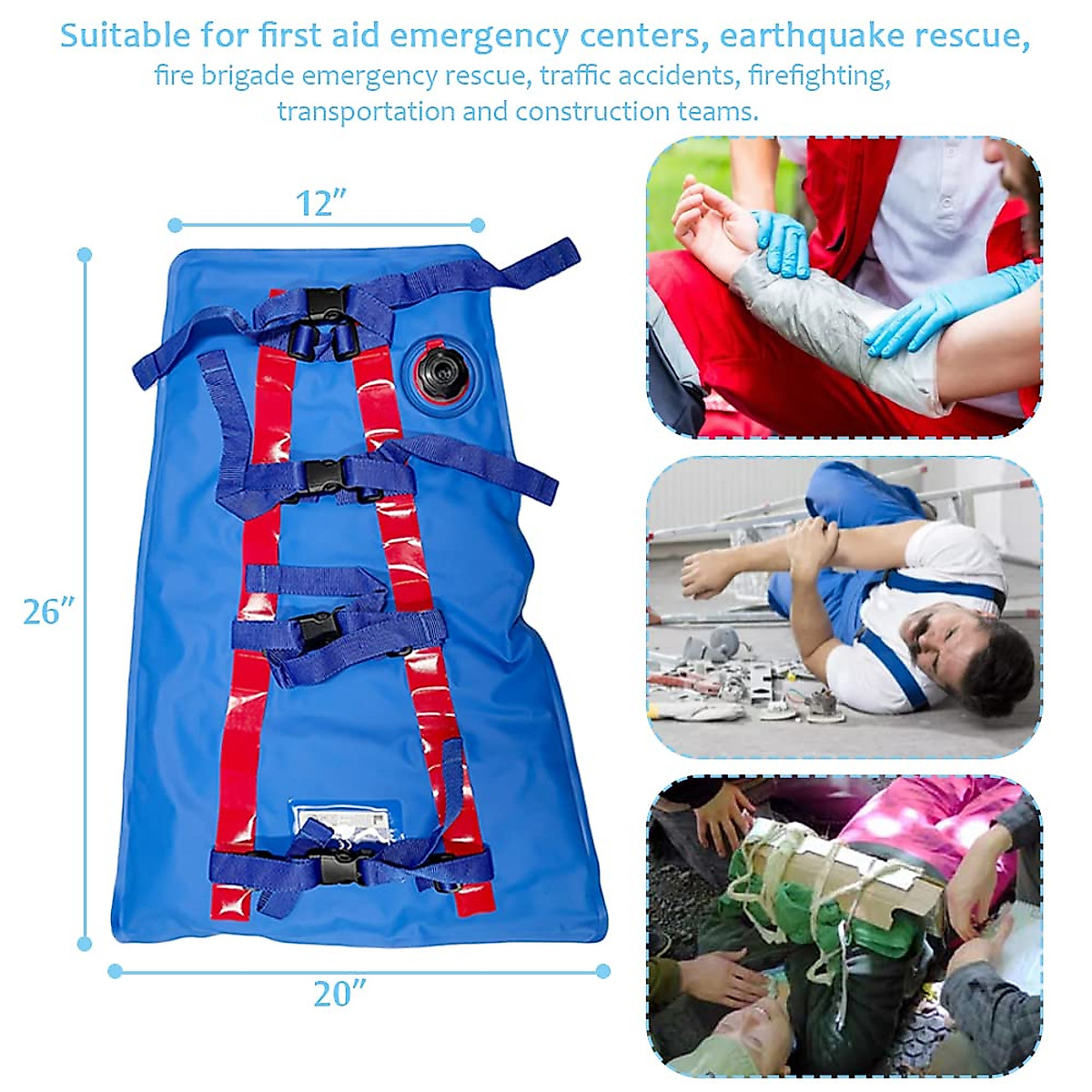 Emergency Vacuum Arm Fixed Splint, Outdoor First Aid Hand Wrist Immobilization Protection Device for Rescue and Accidents