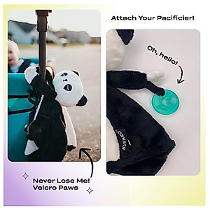 Hushko White Noise Baby Sound Machine - Sleeping Toy Panda - Sleep Soother: Shusher, Mother’s Heart Beat, Lullaby, or Record Any Sound. Volume & Time Control, Pacifier Holder, Washable, USB.